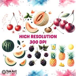 Watercolor Transparent PNG Fruit Images, Watercolor Colorful Fruit ...