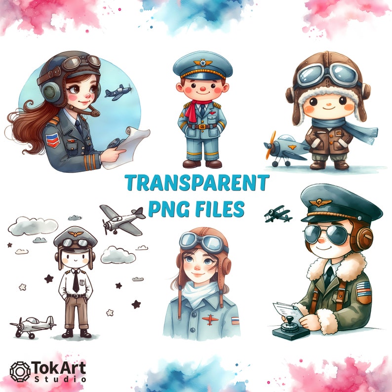 Watercolor Aircraft PNG Images: Aviation Clipart (digital Download) - Etsy