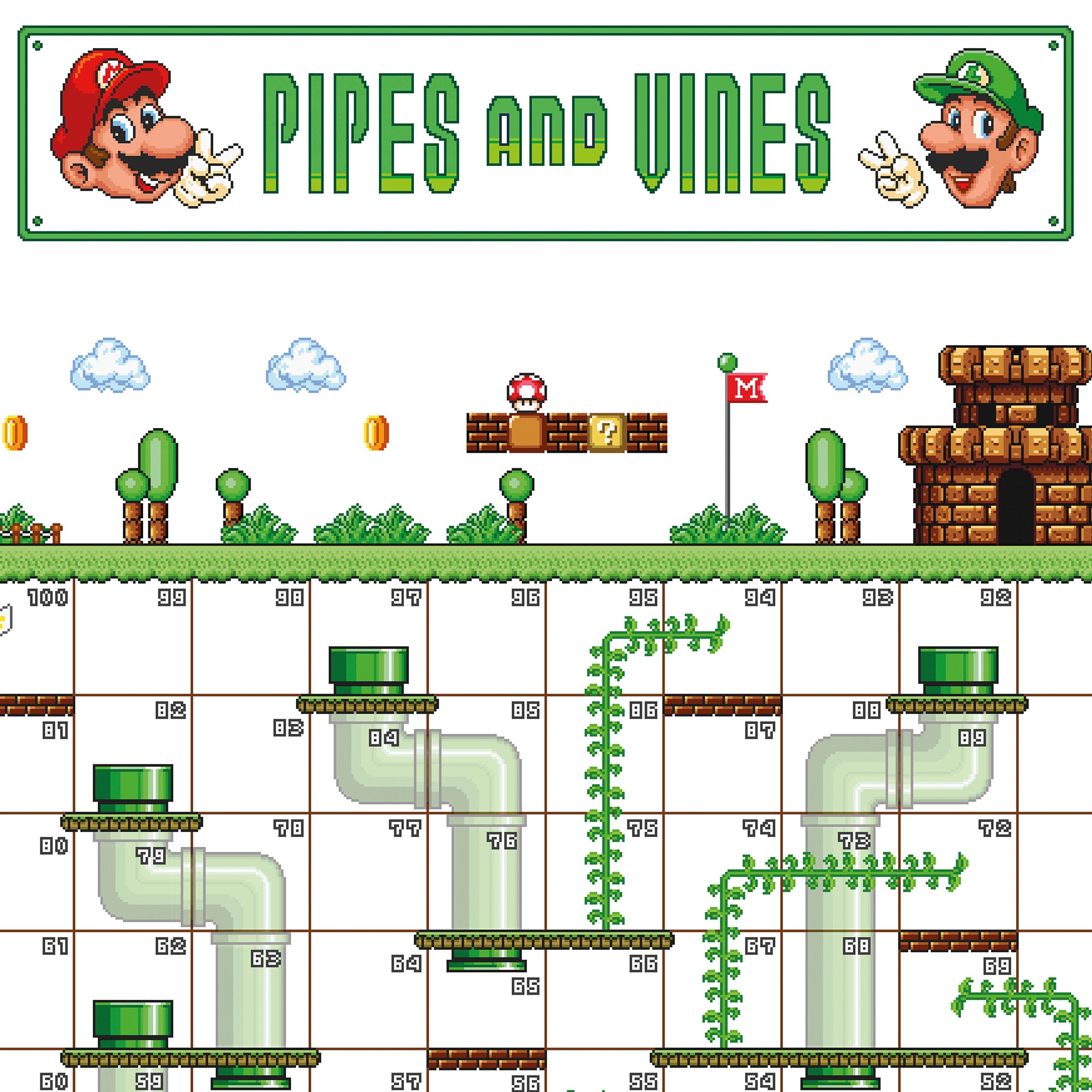 Printable Mario Themed Snakes and Ladders Board Game. Pipes and Vines ...