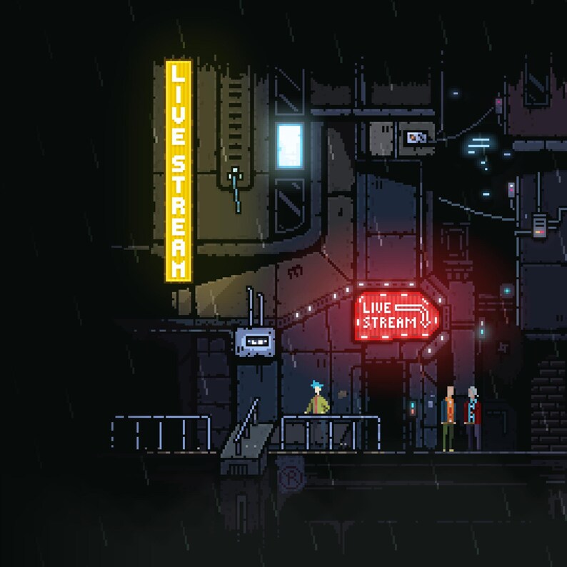 Cyberpunk Pixel Art Stream Starting Soon Screen: 4K Looping Animation ...