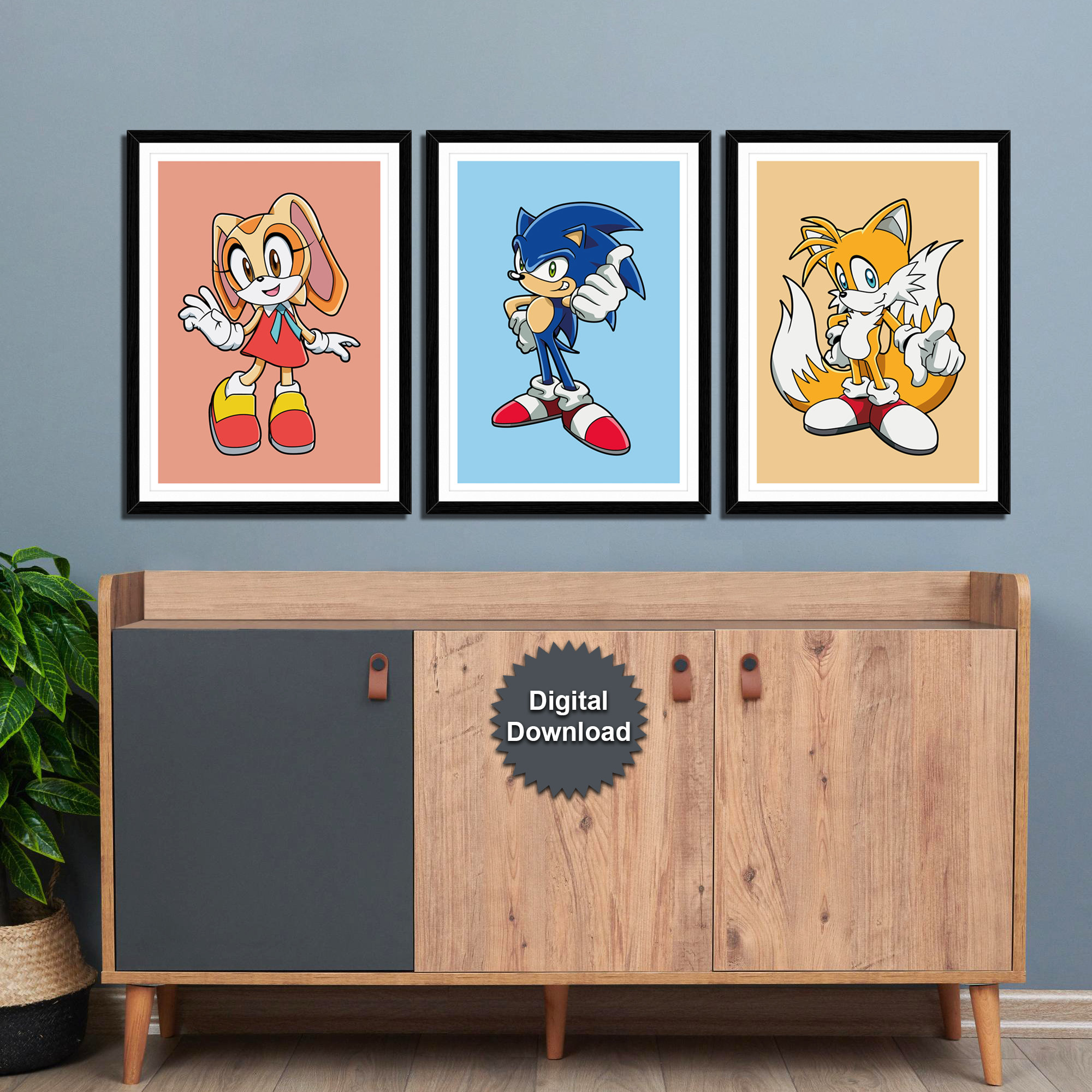 Minimally Designed Sonic Poster Set. Printable Game Poster. Video Game ...