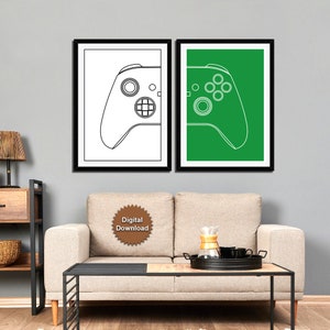 Printable Gamepad Poster Set. Set of 8. Printable Game Room Wall Decor ...
