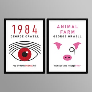 Minimal Design 1984 and Animal Farm Poster Set Printable Book - Etsy