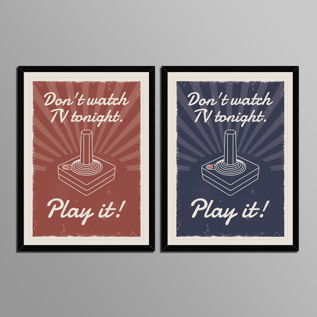 Printable Retro Game Console Poster. Retro Joystick Poster. Game Room ...