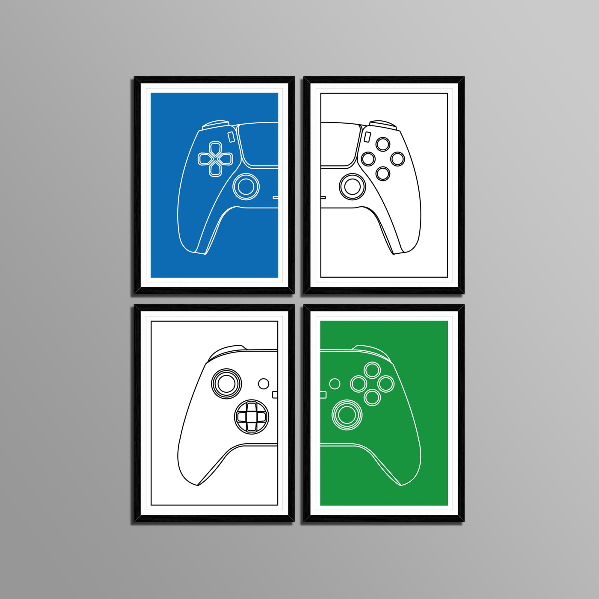 Gamepad Poster Set: Game Room Wall Art (digital Download) - Etsy