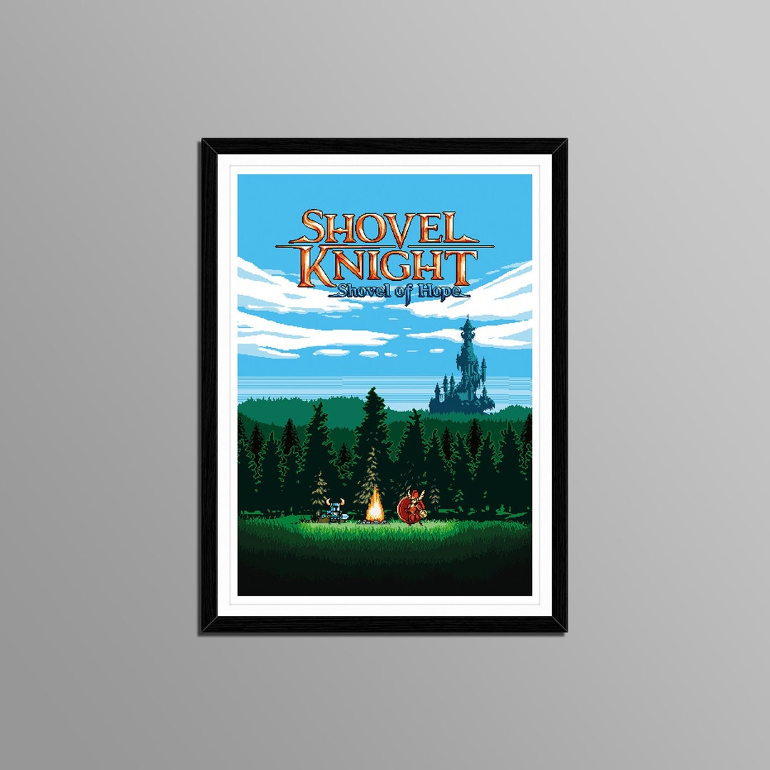 Pixel Art Shovel Knight Poster. Printable Shovel Knight Poster. Game ...