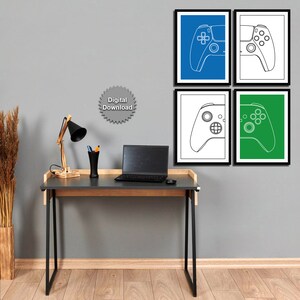 Printable Gamepad Poster Set. Set of 8. Printable Game Room Wall Decor ...