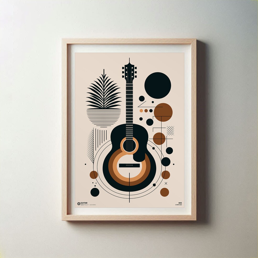 Printable Abstract Guitar Poster. Abstract Music Poster. Music Room ...