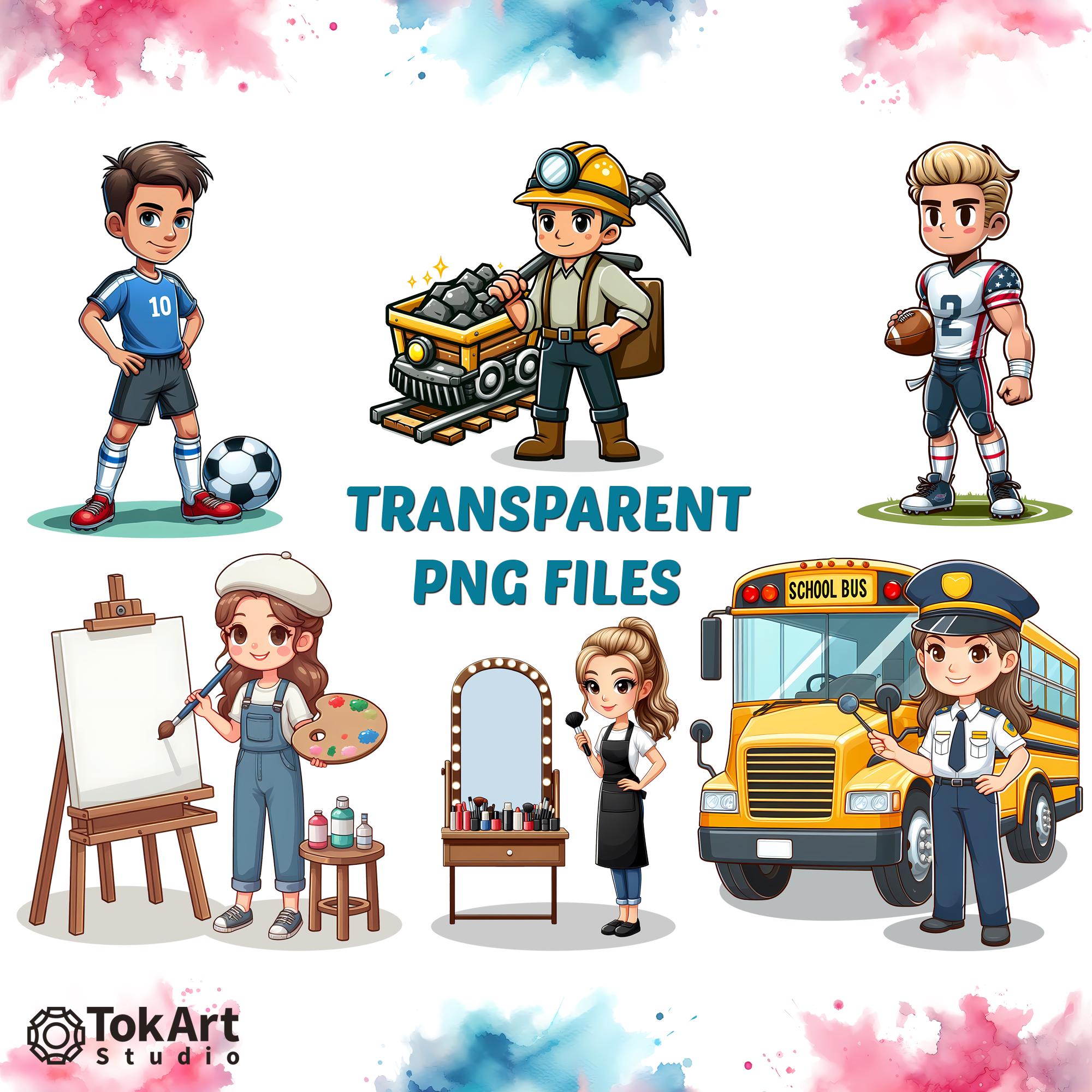 Watercolor Professions PNG Images: 35 Transparent Clipart (digital ...