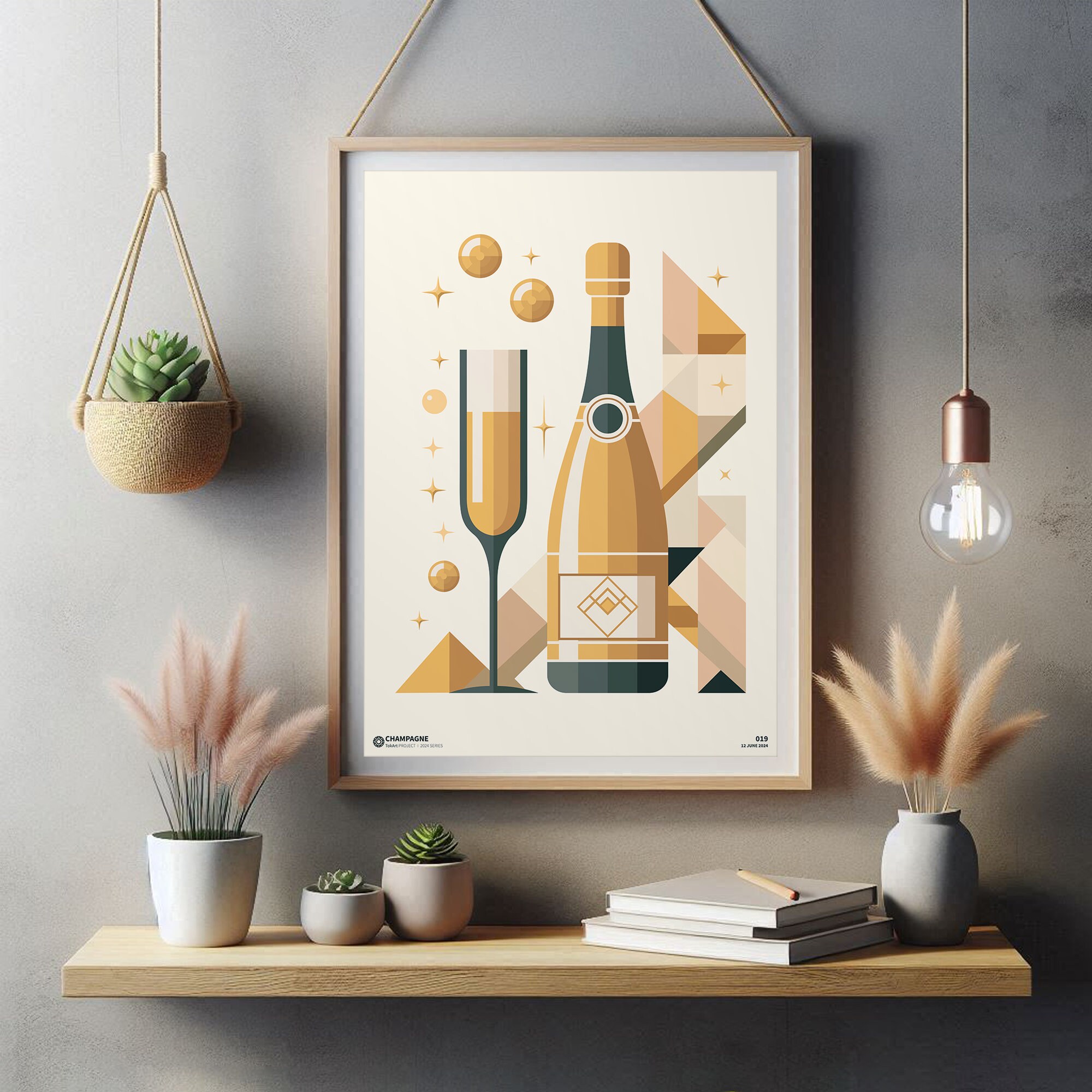 Printable Abstract Champagne Poster. Abstract Champagne Poster. Modern ...