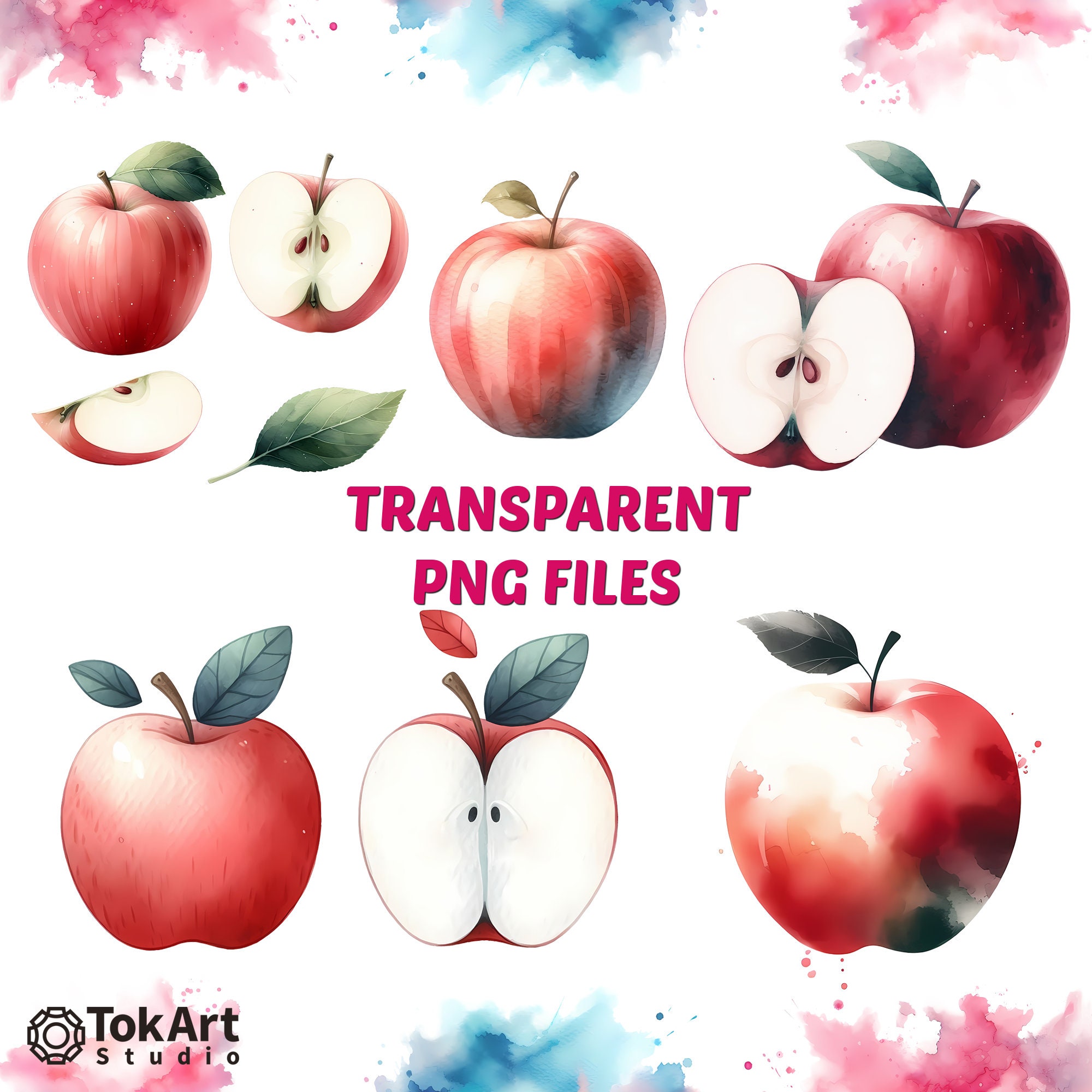 Watercolor Transparent PNG Fruit Images, Watercolor Colorful Fruit ...