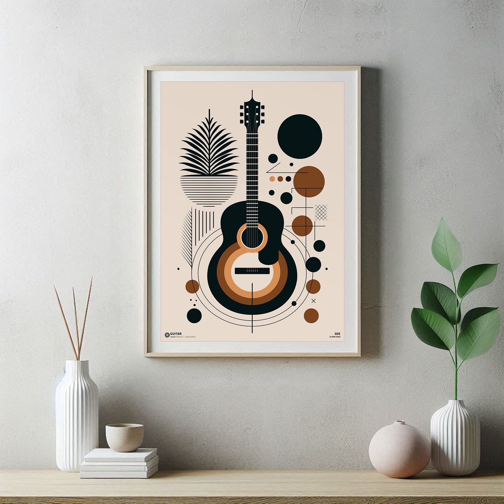 Printable Abstract Guitar Poster. Abstract Music Poster. Music Room ...