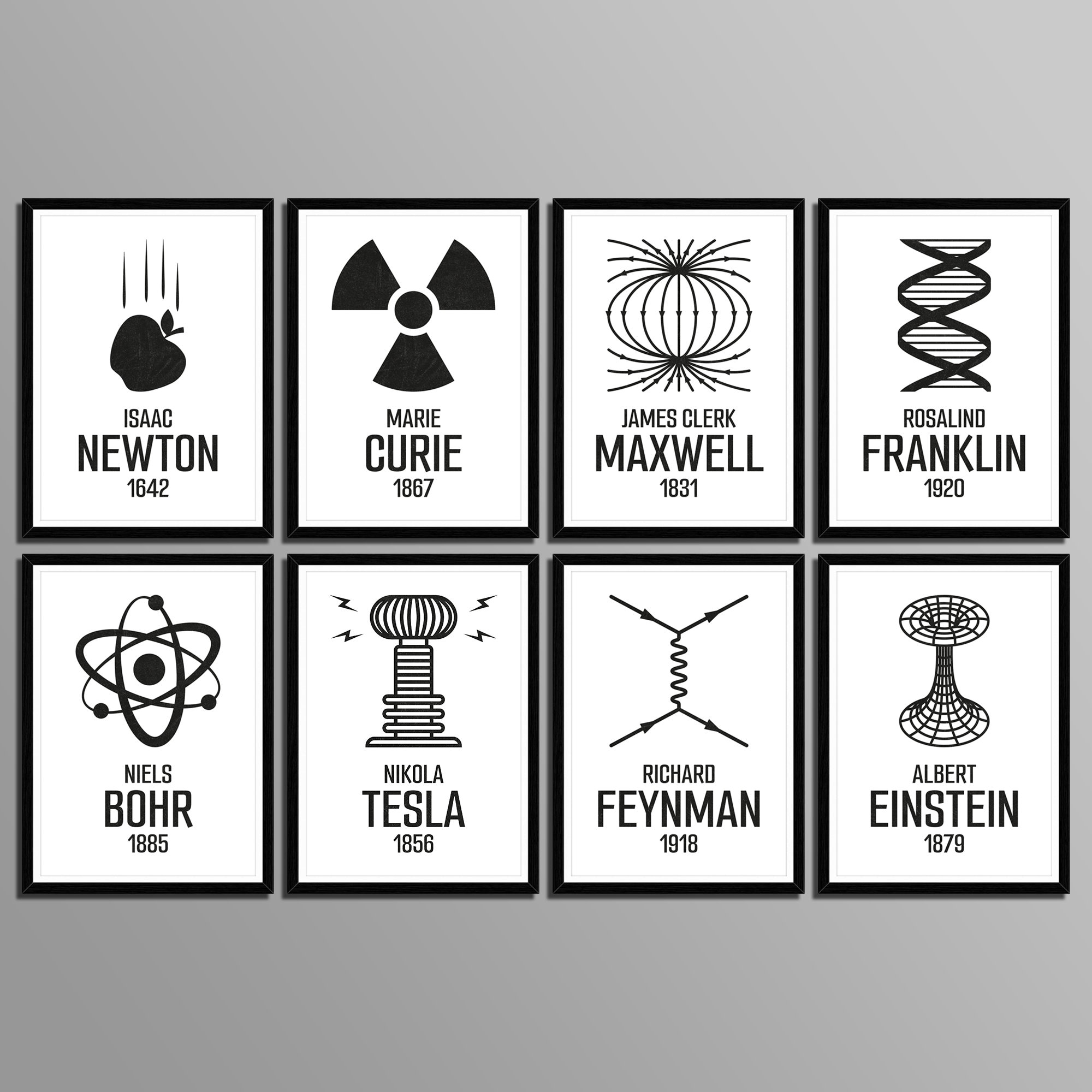 Scientists & Inventors Poster Set: Science Enthusiast Home Decor ...