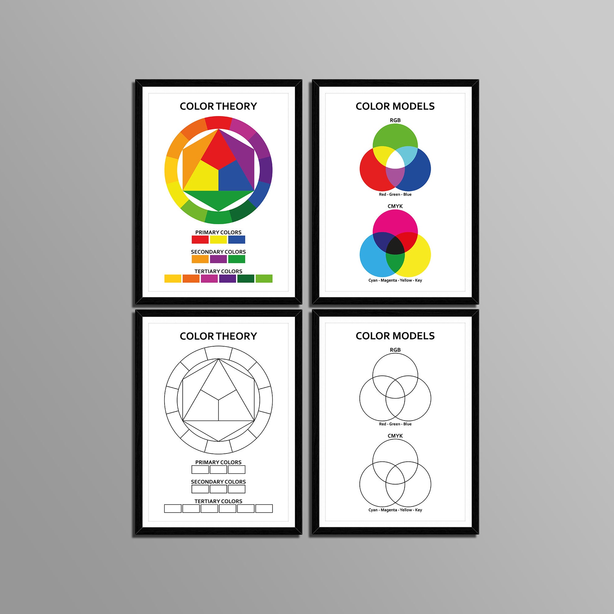 Printable Color Theory and Color Models Poster. Primary Color and ...