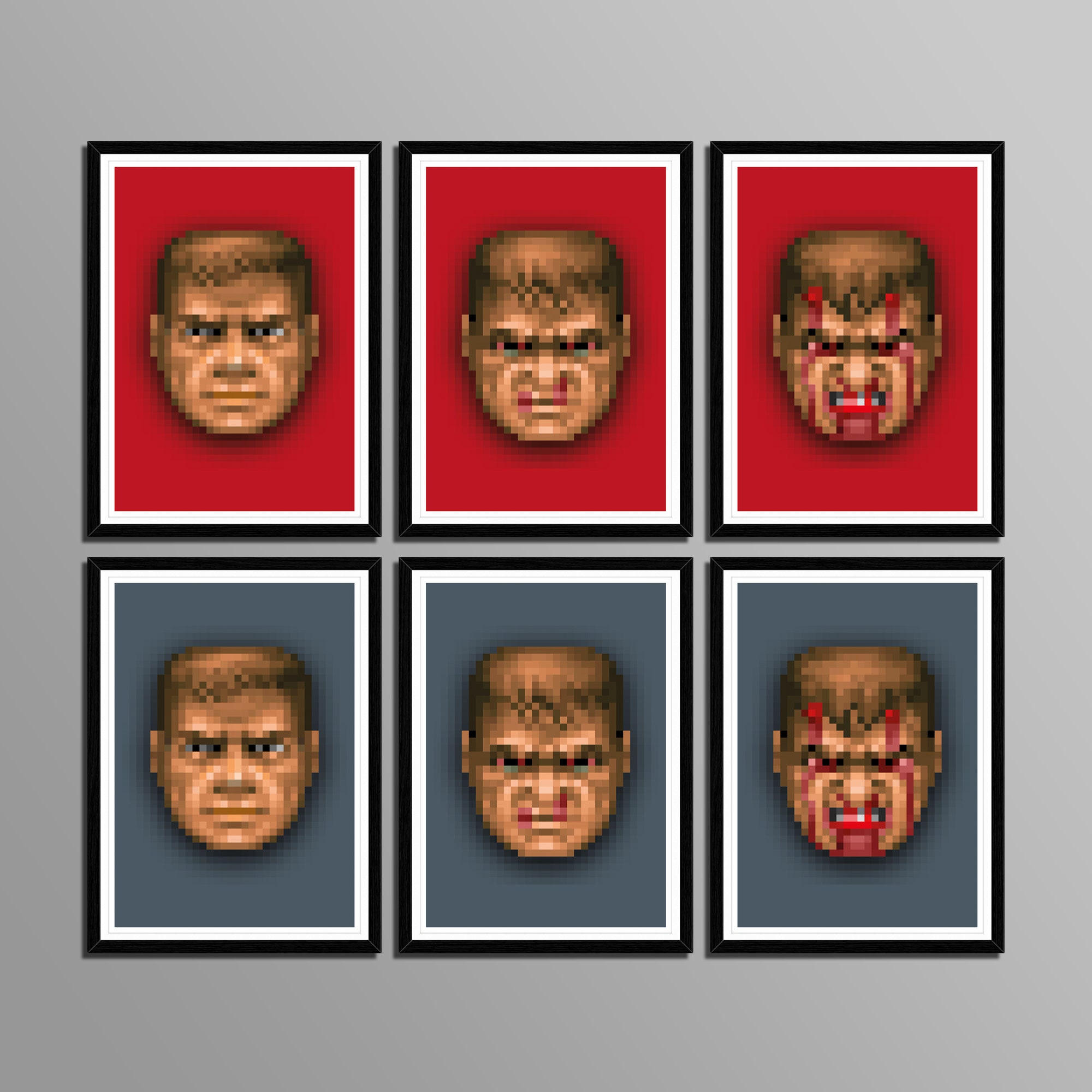 Minimalist Design Printable 1993 Doomguy Poster Set. Pixel Art Doom ...
