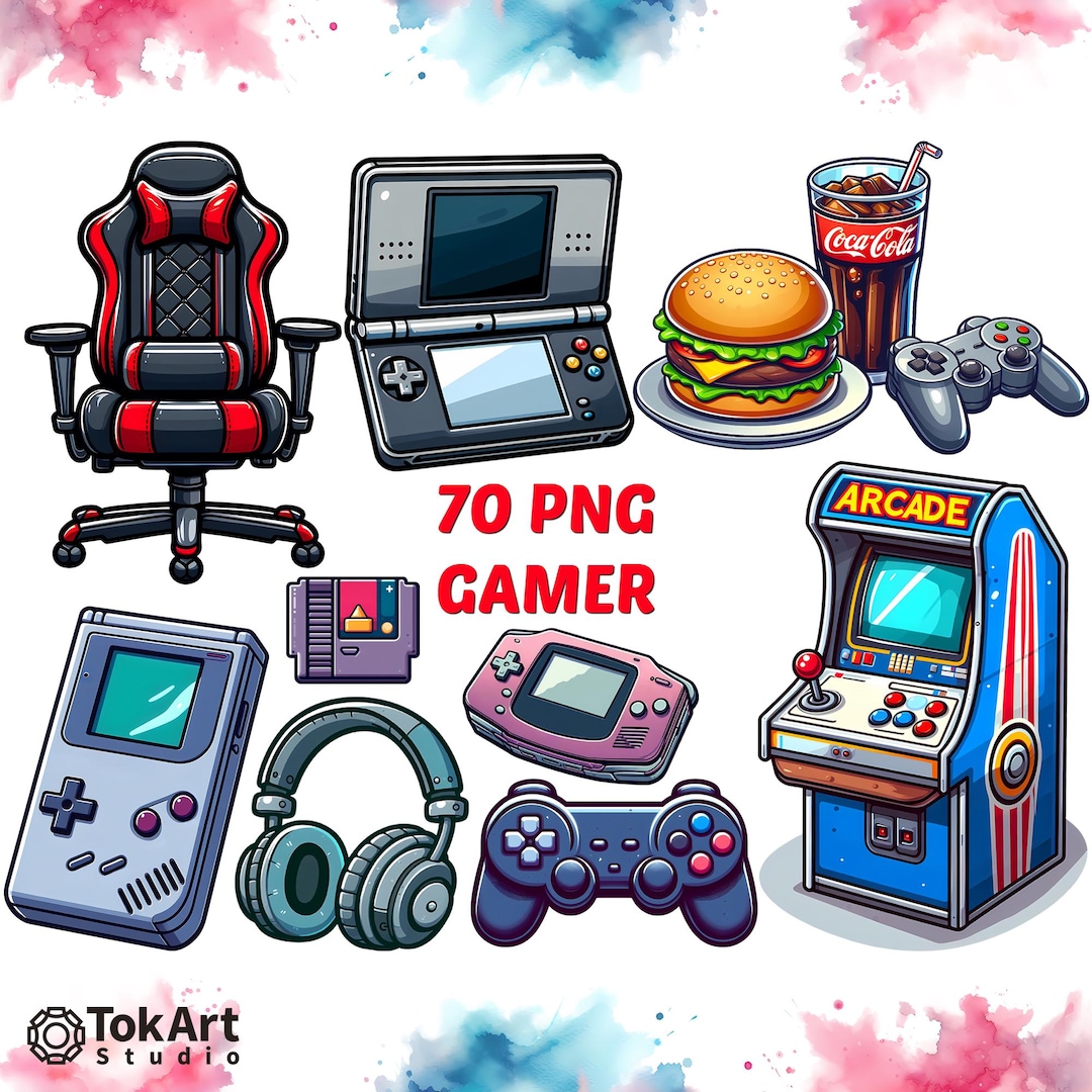 Watercolor Cartoon Style Transparent PNG Gamer Images. Watercolor ...