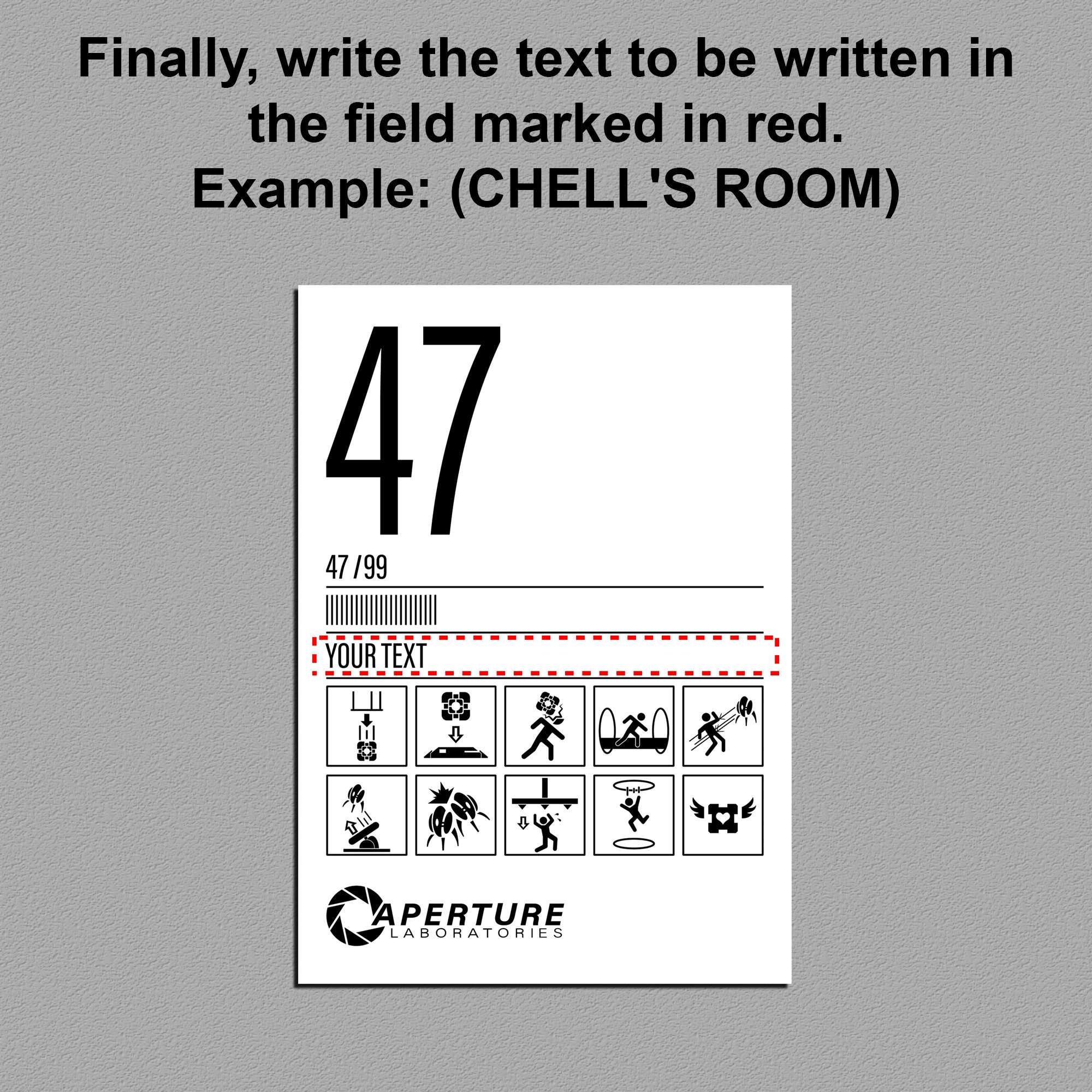 Editable Portal Test Chamber Icons. Printable Game Poster, Aperture ...