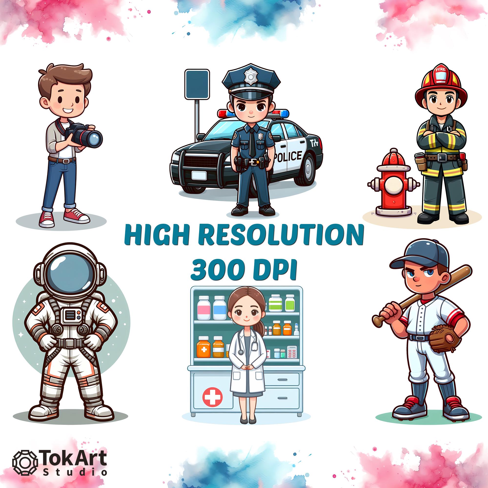 Watercolor Professions PNG Images: 35 Transparent Clipart (digital ...