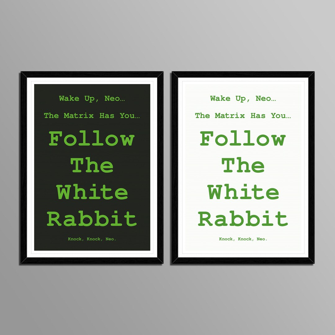 Printable Matrix Poster With Minimal Design. Alice in Wonderland Poster ...