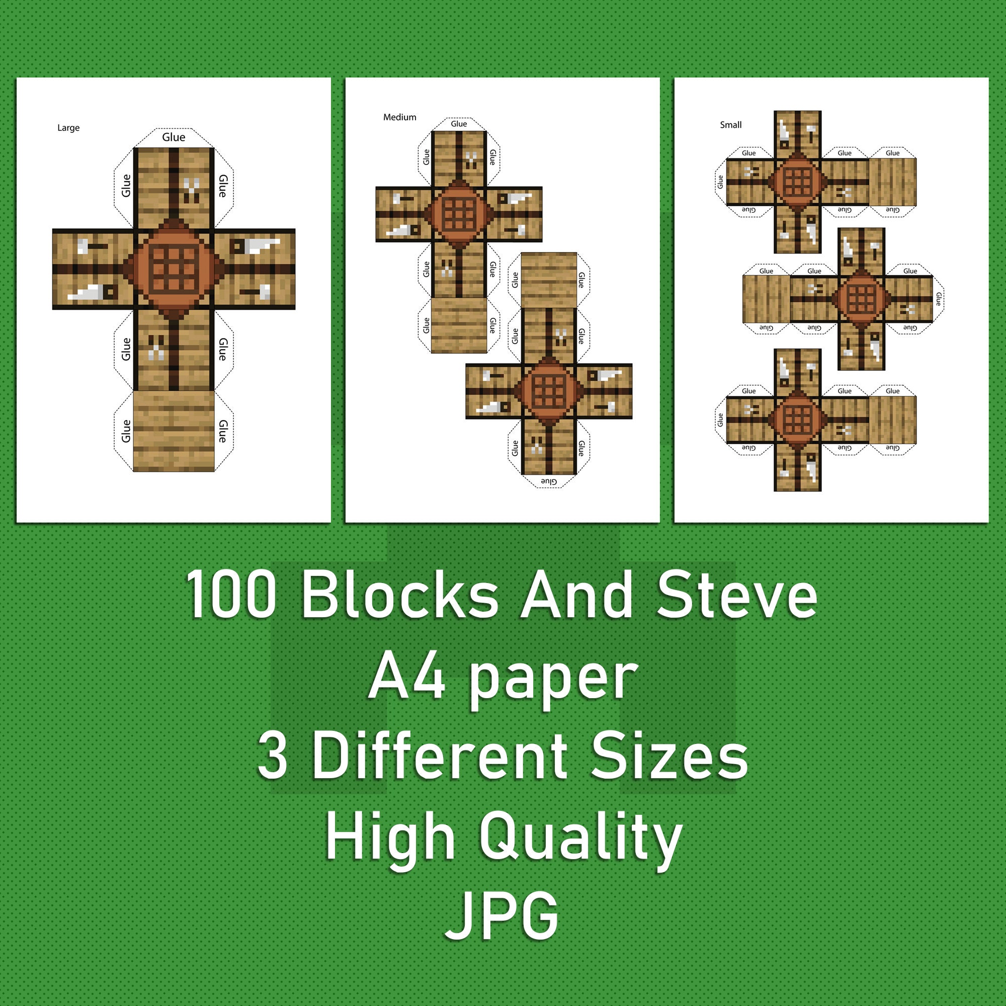 Minecraft Blocks Papercraft Steve