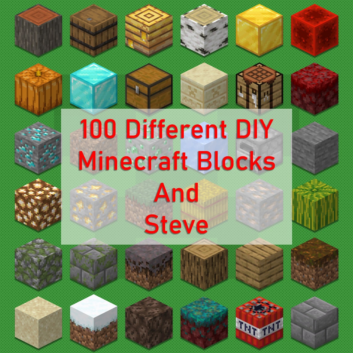 DIY Minecraft Blocks. Printable 100 Different Minecraft Blocks ...