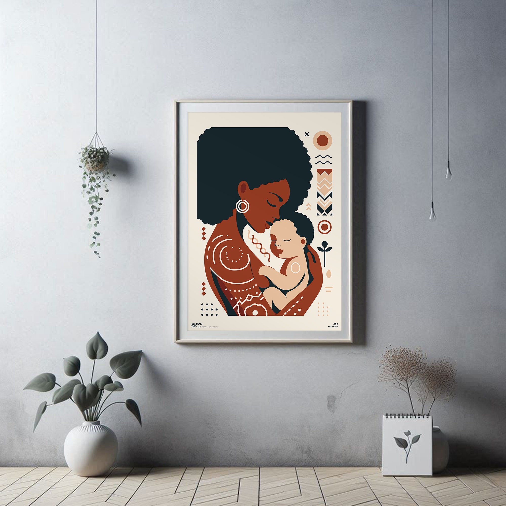 Printable Abstract Art of Motherhood Poster. Abstract Mom Baby Poster ...