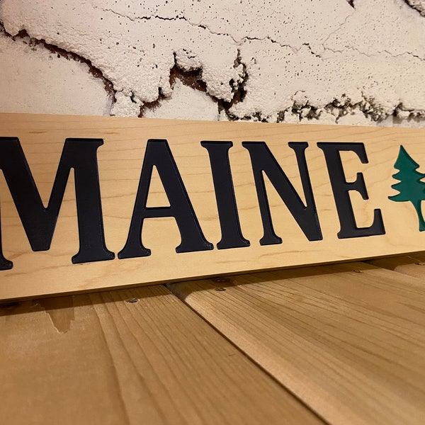 Maine Wood Sign - Etsy
