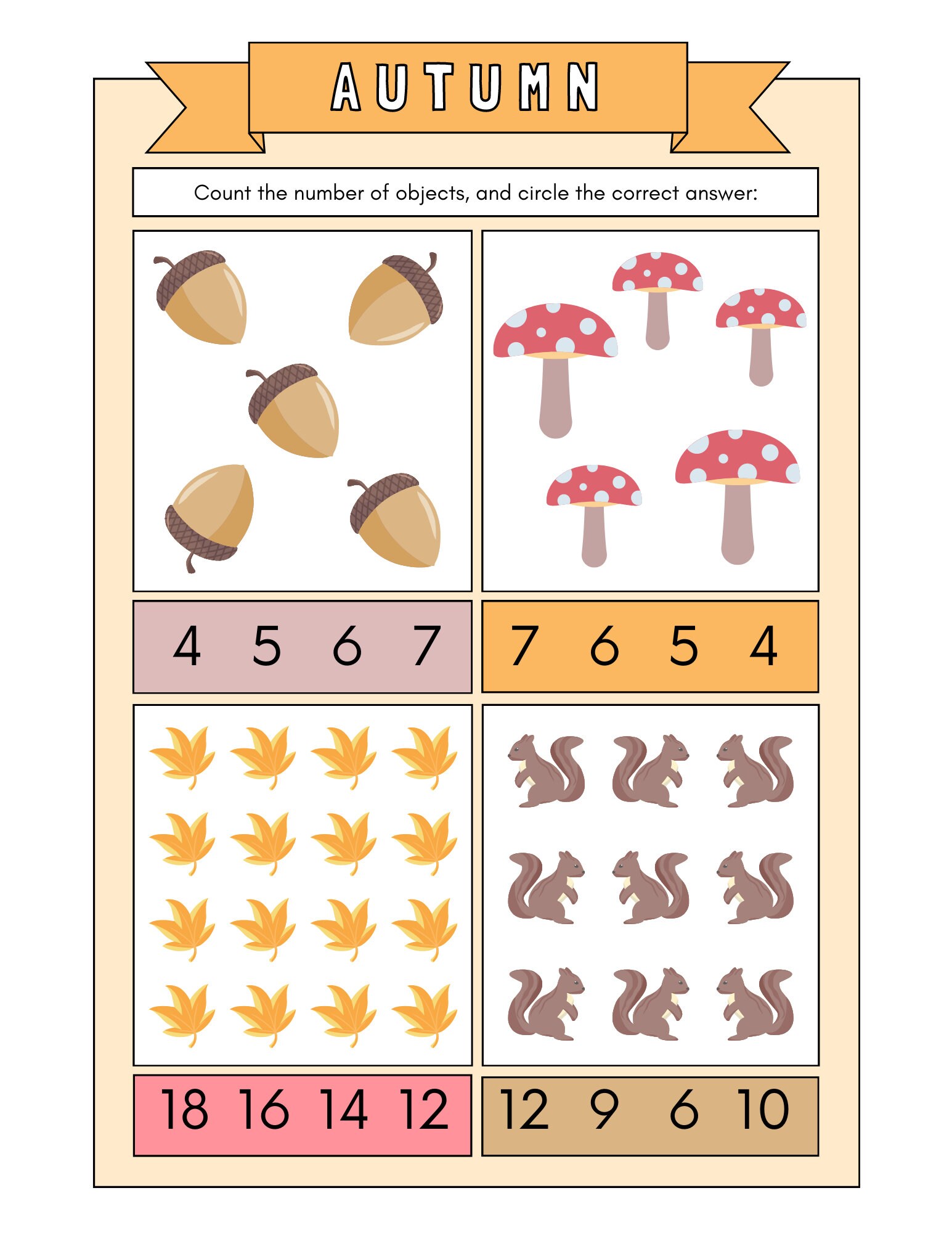 Fall Autumn Worksheets - Etsy
