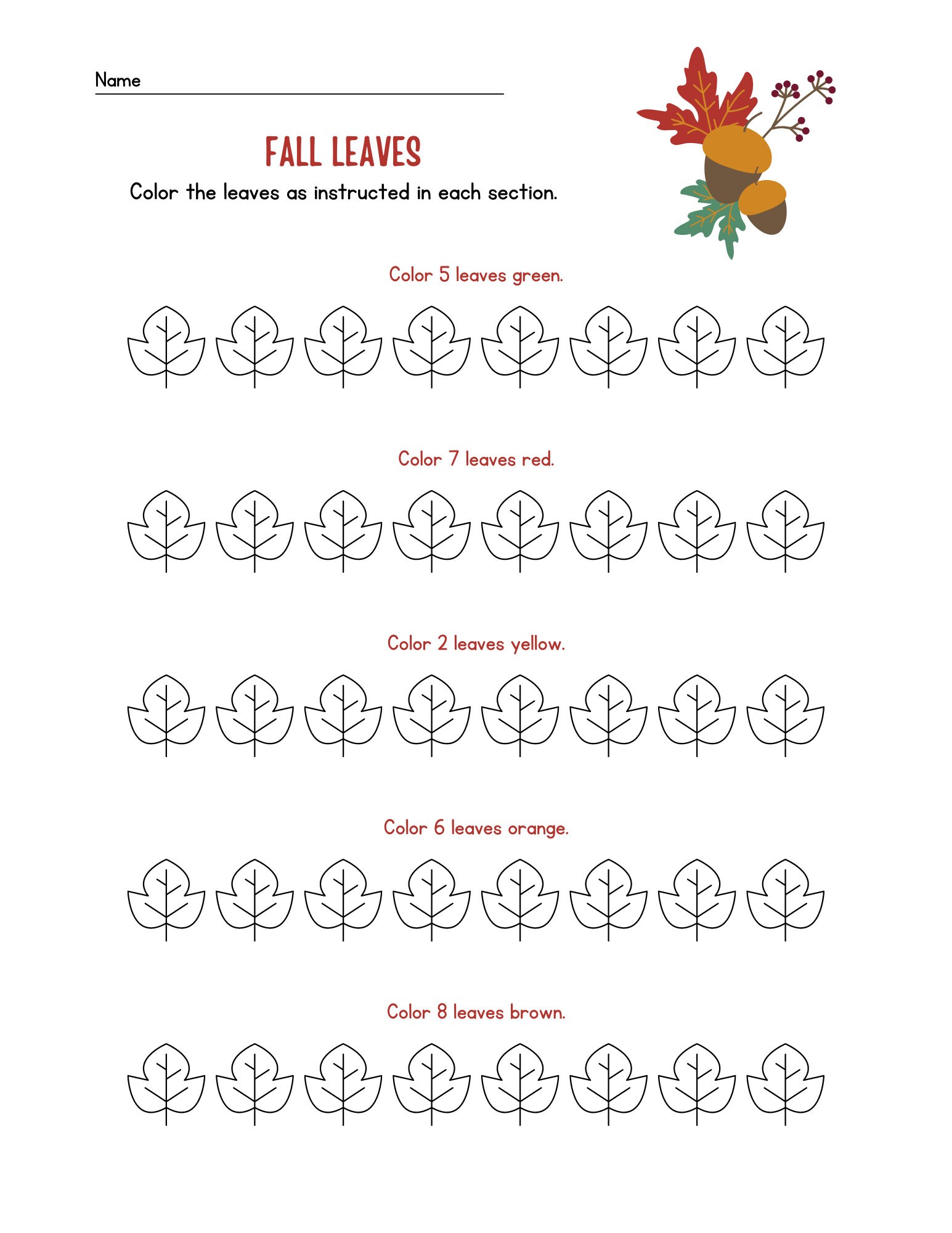 Fall Autumn Worksheets - Etsy