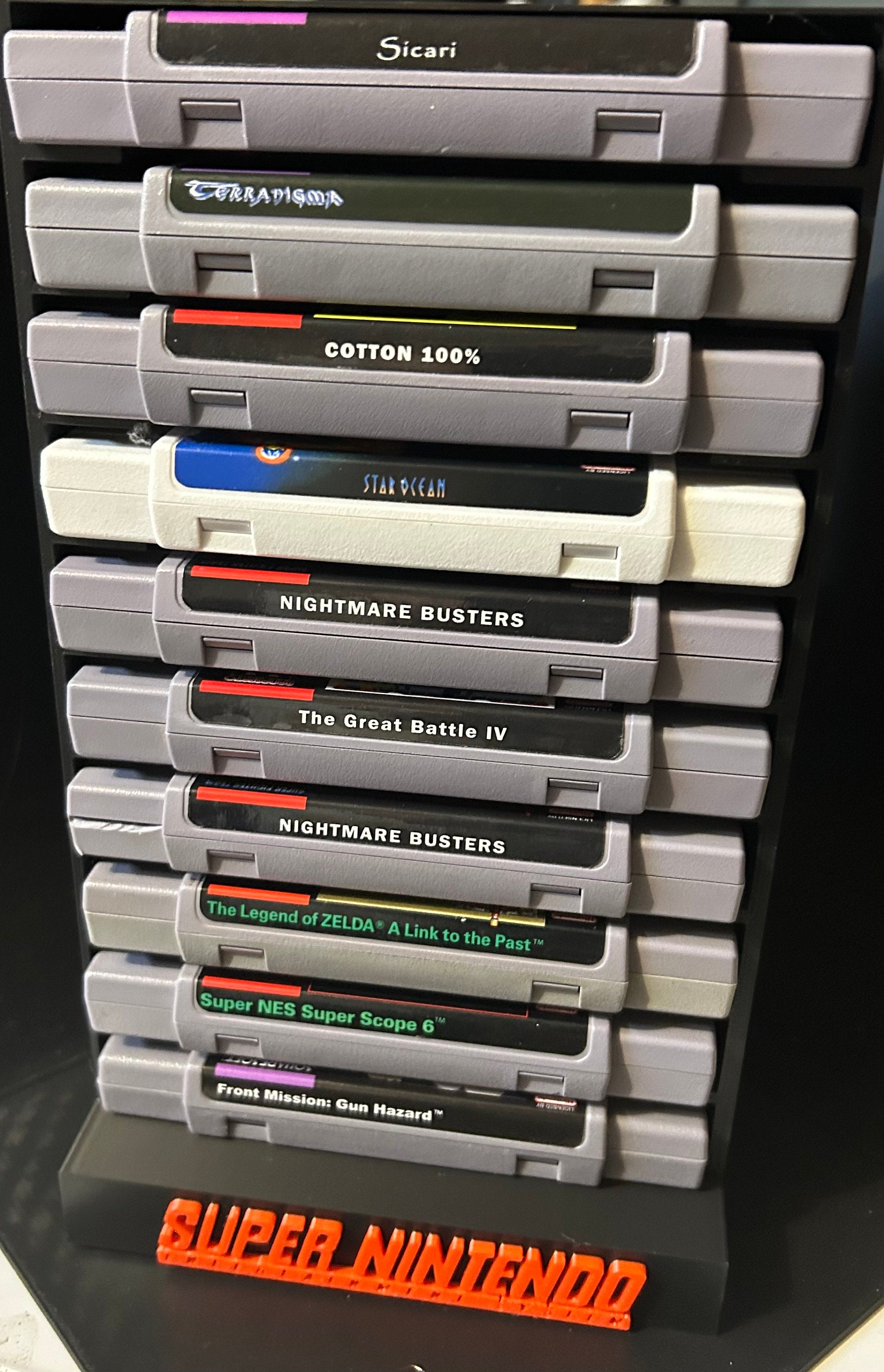 Super Nintendo Vertical 10 Slot Display Stand - Etsy