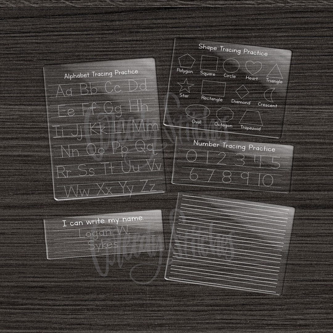 Acrylic Tracing Boards | Dry Erase Tracing Boards | Alphabet Tracing ...