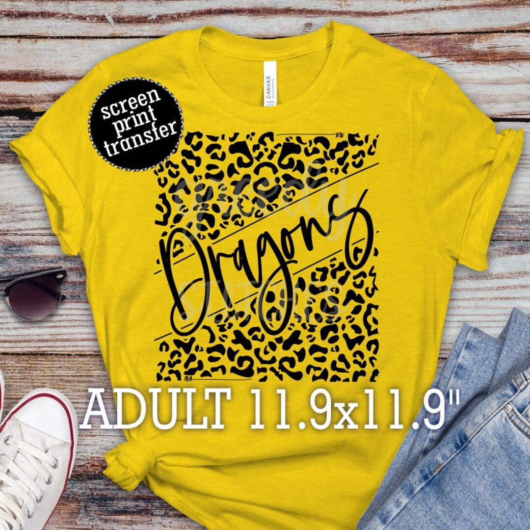 Dragons ADULT Screen Print Transfer | Dragons Mascot Screen Print ...