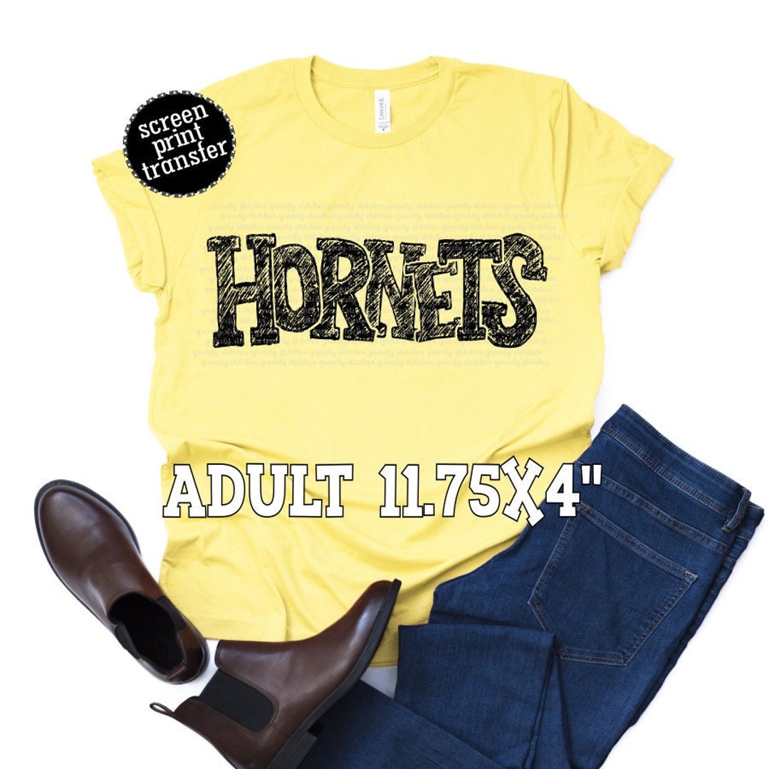 Hornets Scribble Screen Print Transfer Hornets Mascot Screen Print ...