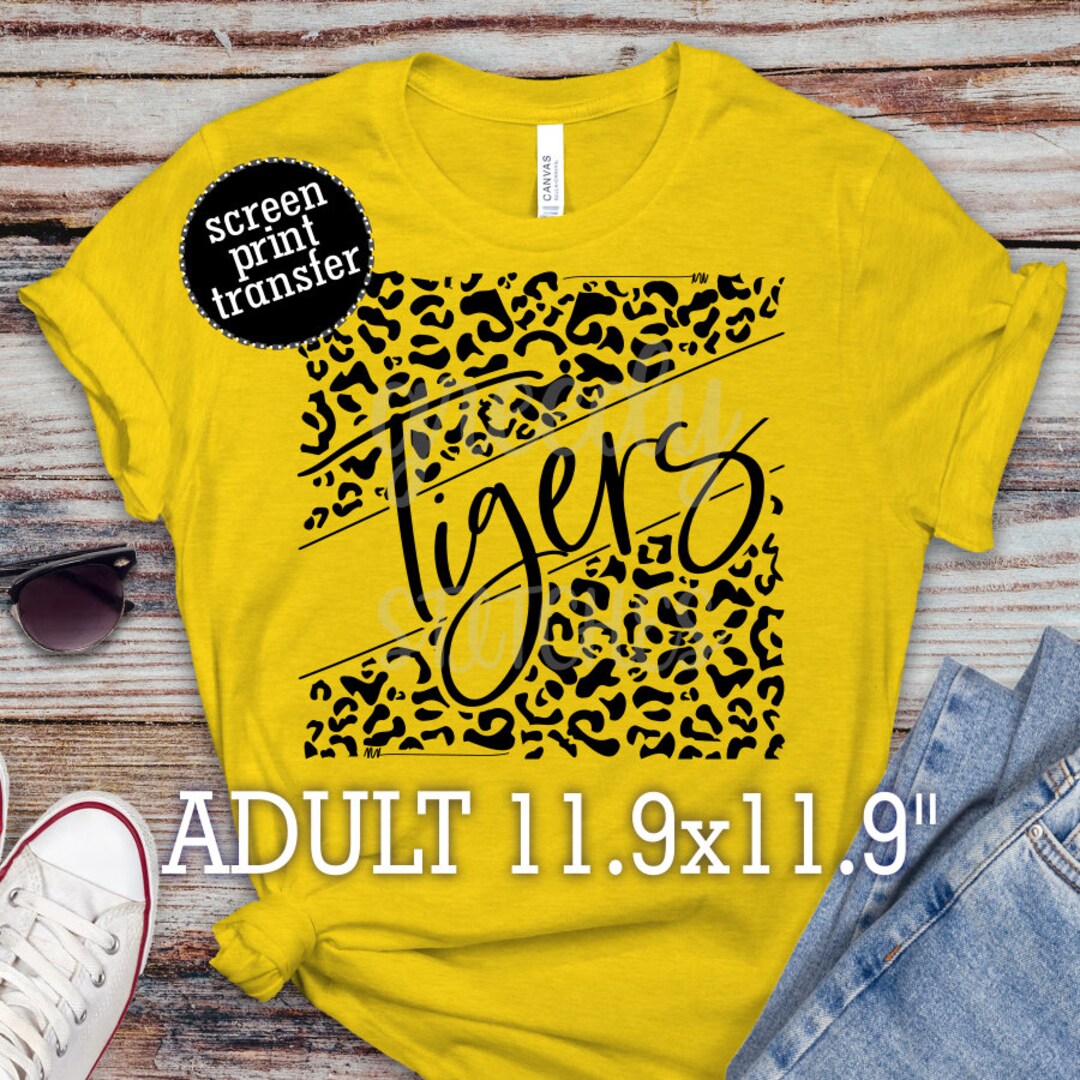 Tigers ADULT Screen Print Transfer | Tigers Mascot Screen Print ...