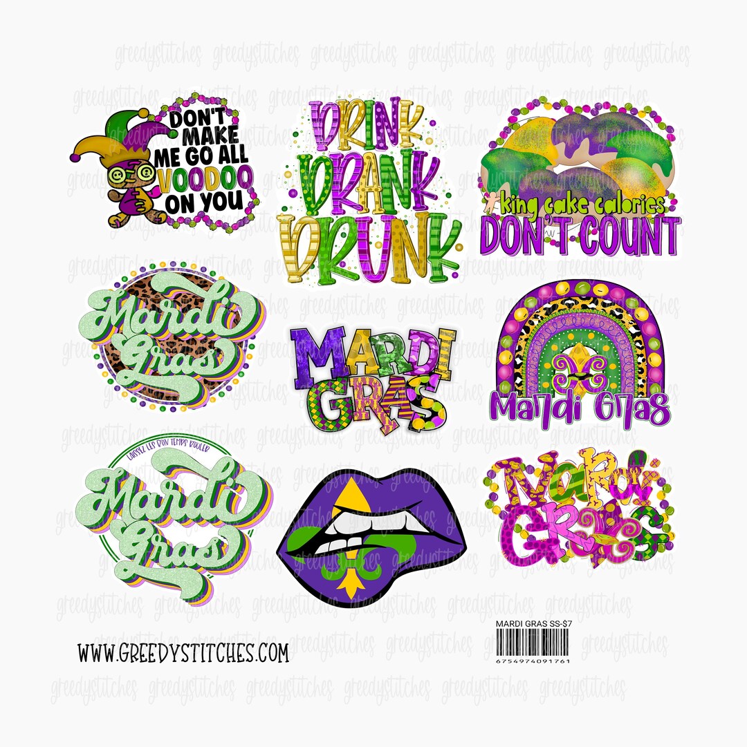 Mardi Gras Sticker Sheet | Mardi Gras Stickers | Mardi Gras Stickers ...