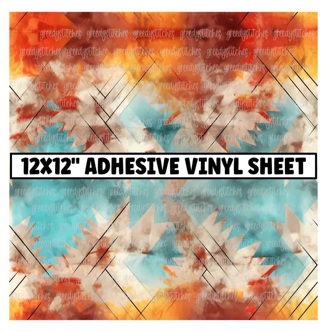 Aztec Watercolor Print Adhesive Vinyl Sheets | Aztec Adhesive Vinyl ...