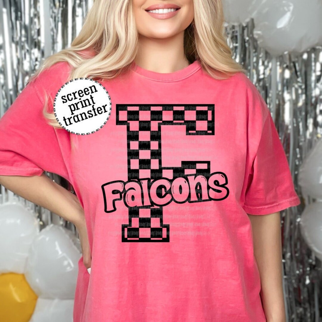 Falcons Checker ADULT Screen Print Transfer | Falcons Mascot Screen ...