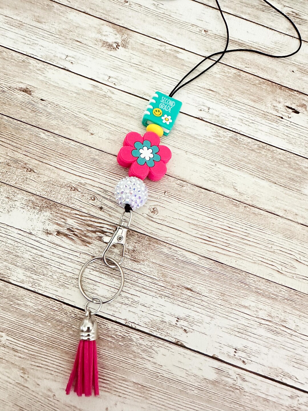 LANYARD - Teacher - 2nd Grade With Flower - Etsy