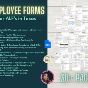 Texas ALF Employee Forms | Assisted Living Documents | Staff Templates ...
