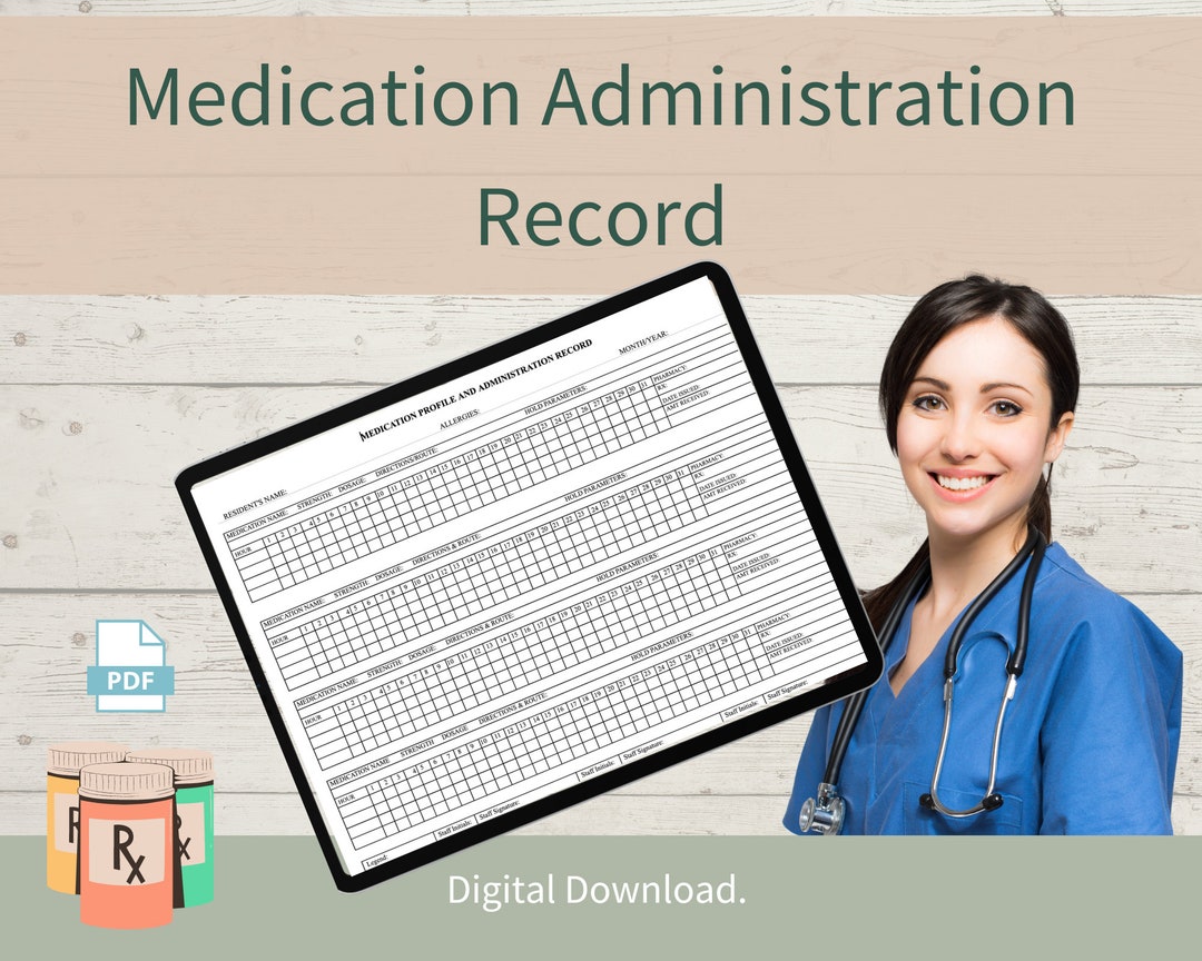 Medication Administration Record MAR Medication Profile - Etsy