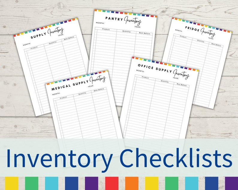 Inventory Checklists for Fridge, Pantry, Office, and More! - Etsy