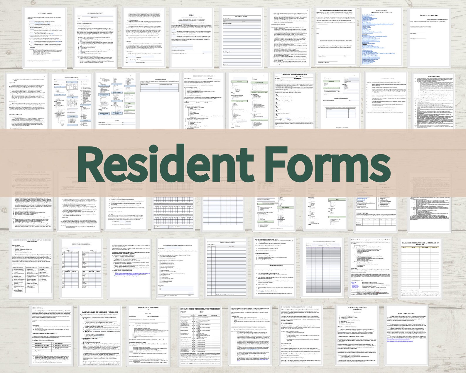 Comprehensive Resident Forms Kit | Assisted Living Facility Texas ...