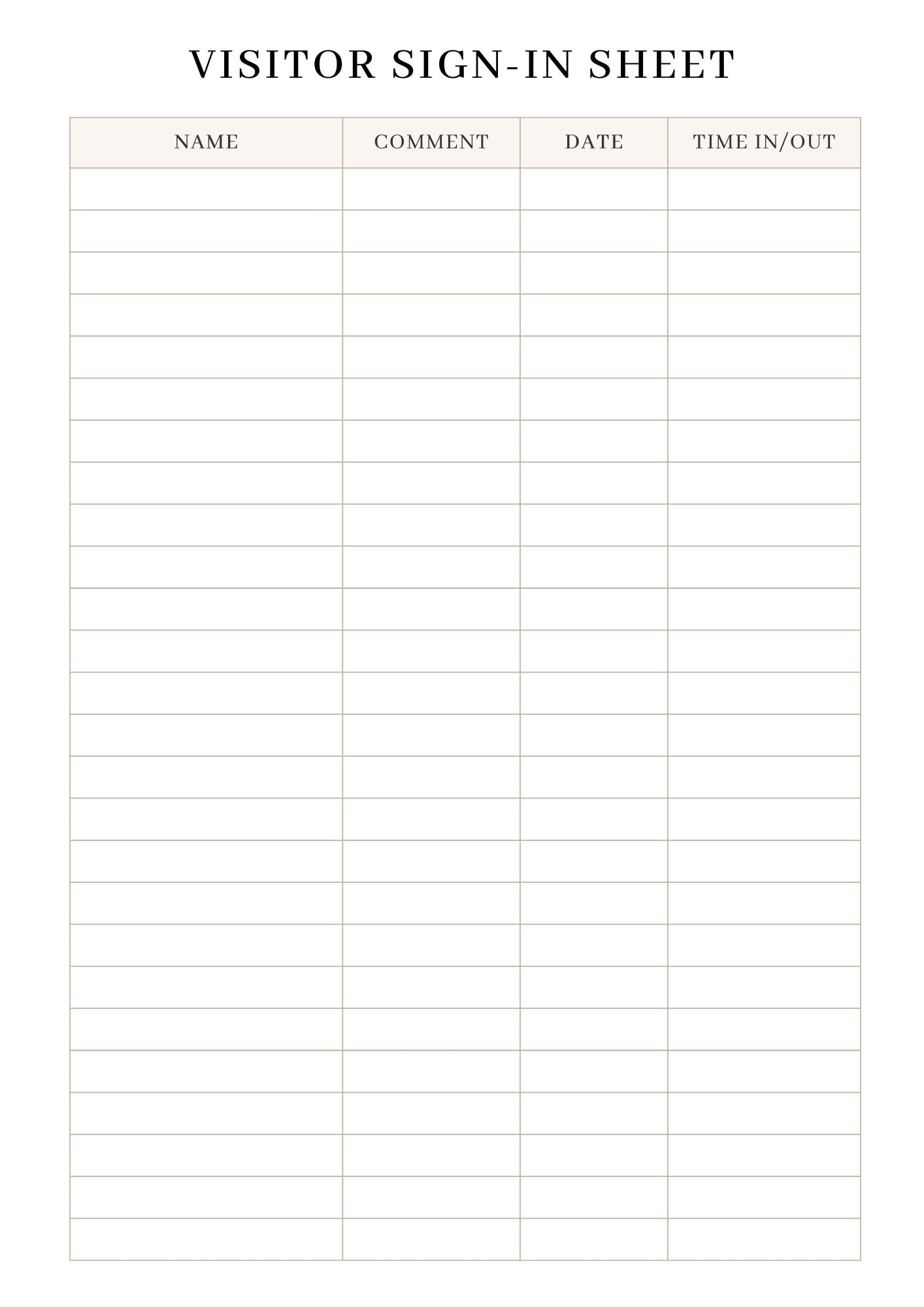 Professional Sign-in Sheets for Effective Tracking - Etsy