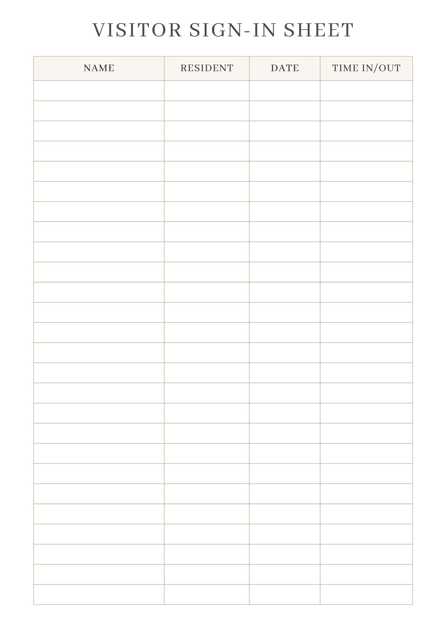 Professional Sign-in Sheets for Effective Tracking - Etsy
