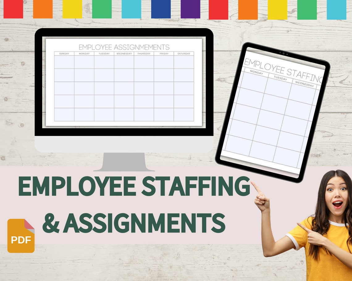 Employee Schedule and Assignment Calendar- PDF FILLABLE! - Etsy