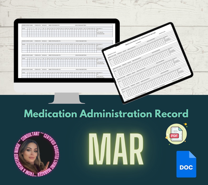 Medication Administration Record | MAR | Medication Profile - Etsy