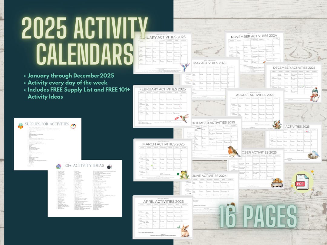 2025 Activity Calendars | 12 Months | Senior Care - Etsy