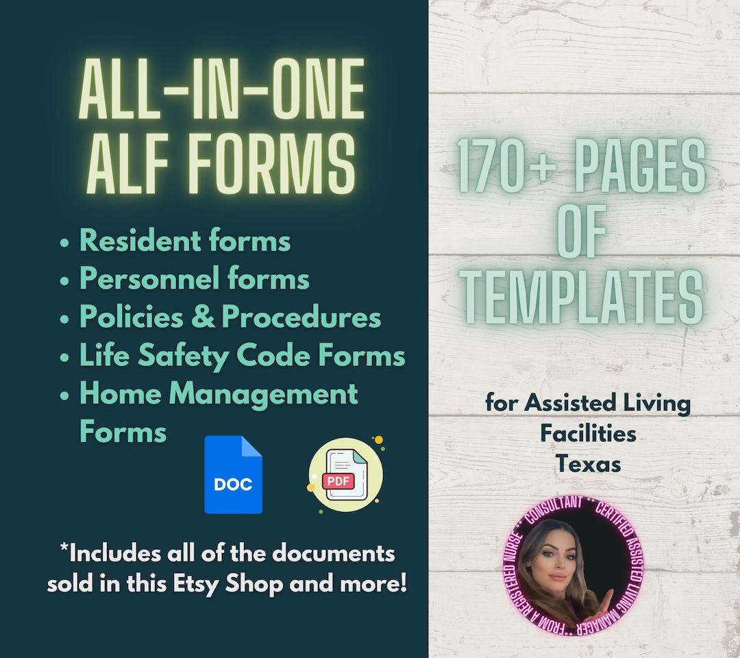 All-in-one ALF Forms Bundle- Policies, Procedures, and Resident Records ...