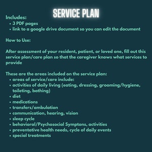 Personalized Service Plan for Assisted Living Facility Residents ...