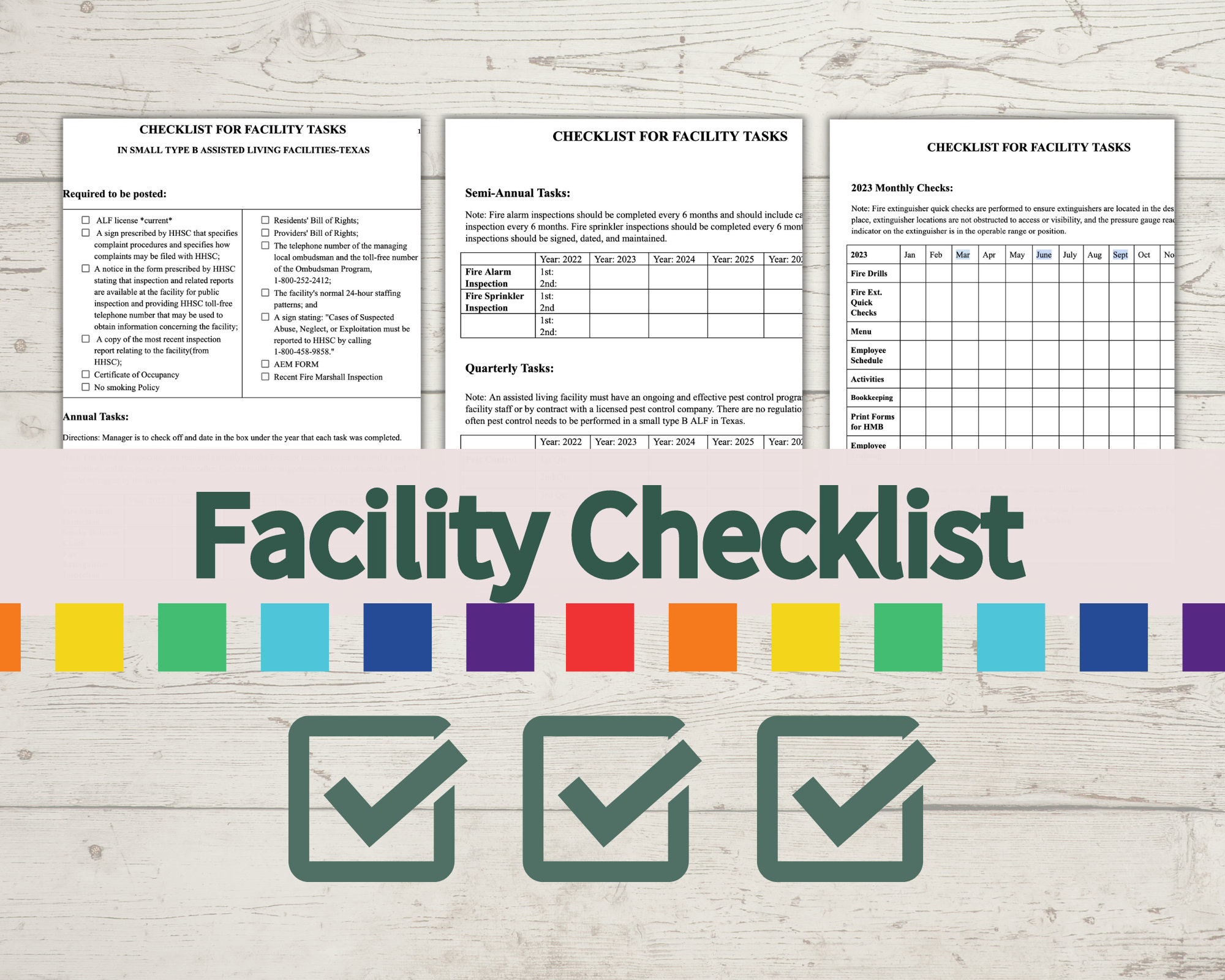 Assisted Living Facility Checklist | to Do List | Annual | Semiannual ...
